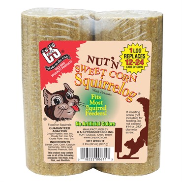 C&S Nut N Sweet Corn Squirrelog Pack Of 2 Log | BFG Supply