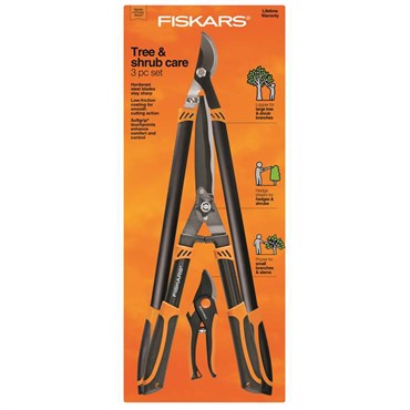 Fiskars 3pc Lopper Hedge Shear & Pruner Set | BFG Supply