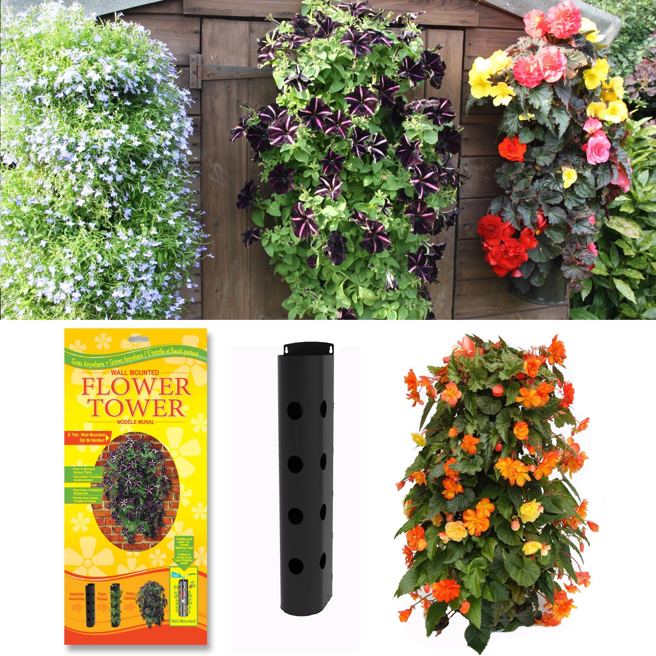 Homemade Flower Tower Planter Vertical Garden Self Watering Hanging